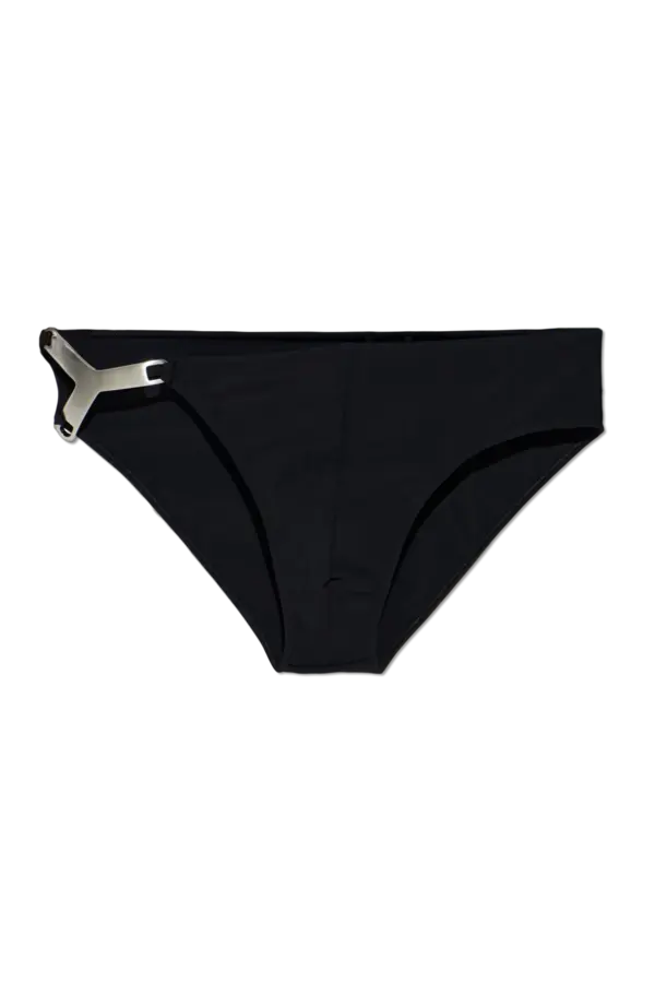 Rick Owens Swim Briefs With Appliqu - Black