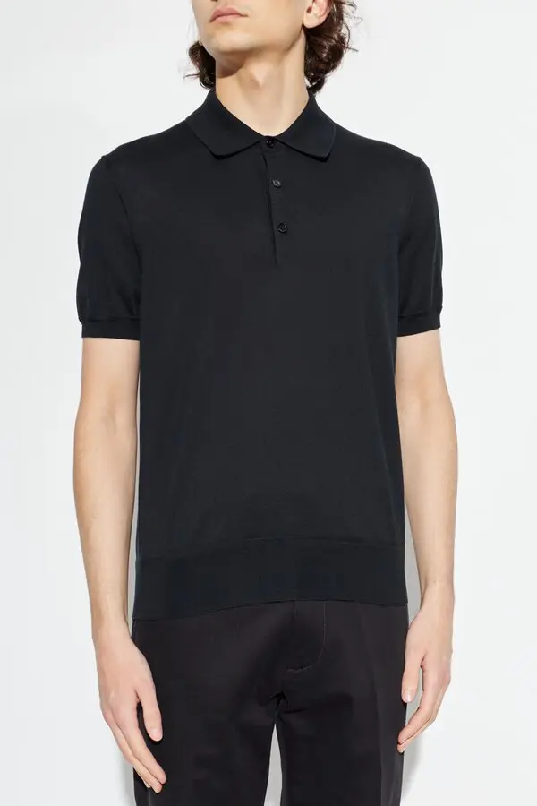 TOM FORD Cotton Polo - Black