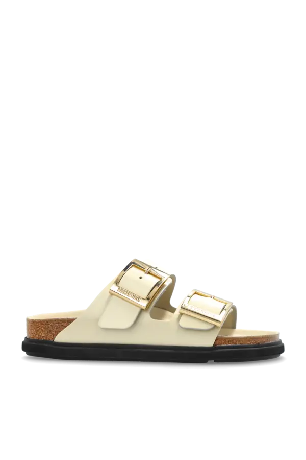 BIRKENSTOCK Arizona Buckle Cupsole Slides - Cream