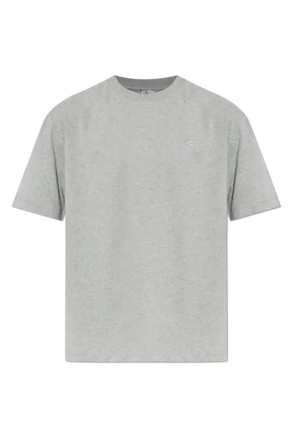 Etro T-shirt With Embroidered Logo - Grey