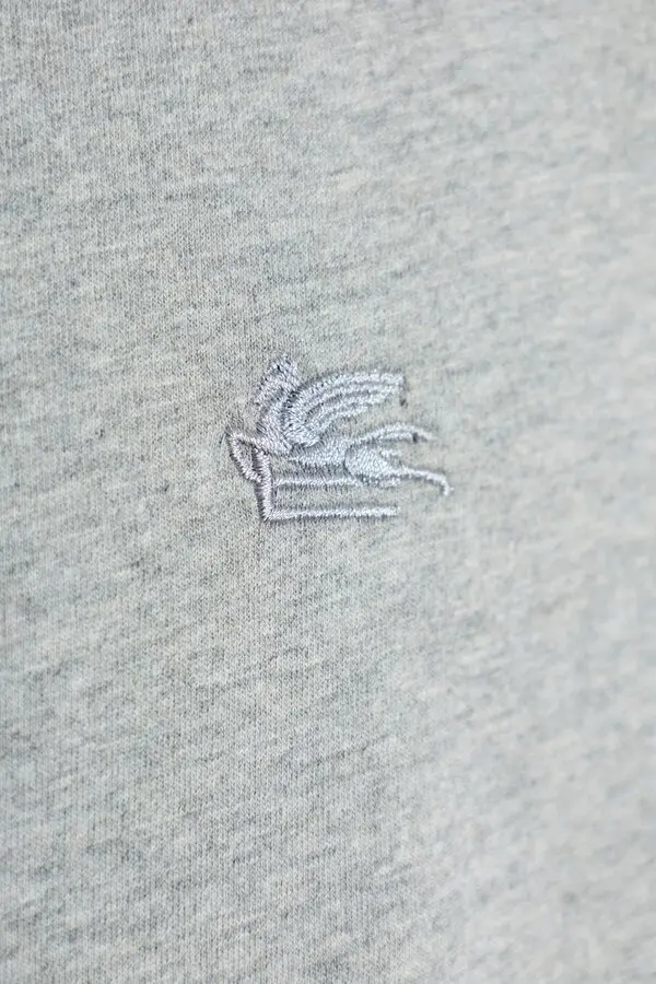 Etro T-shirt With Embroidered Logo - Grey