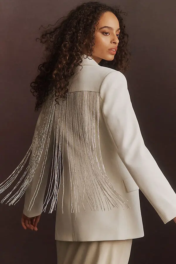 Ila Tailored Blazer With Beaded Fringe