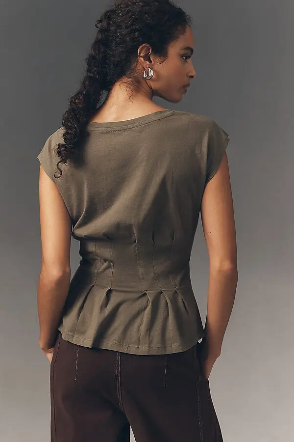 Anthropologie Graphic Peplum Tee