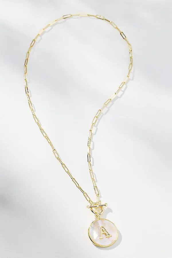 Melinda Maria Love Letters Initial Medallion Necklace - A