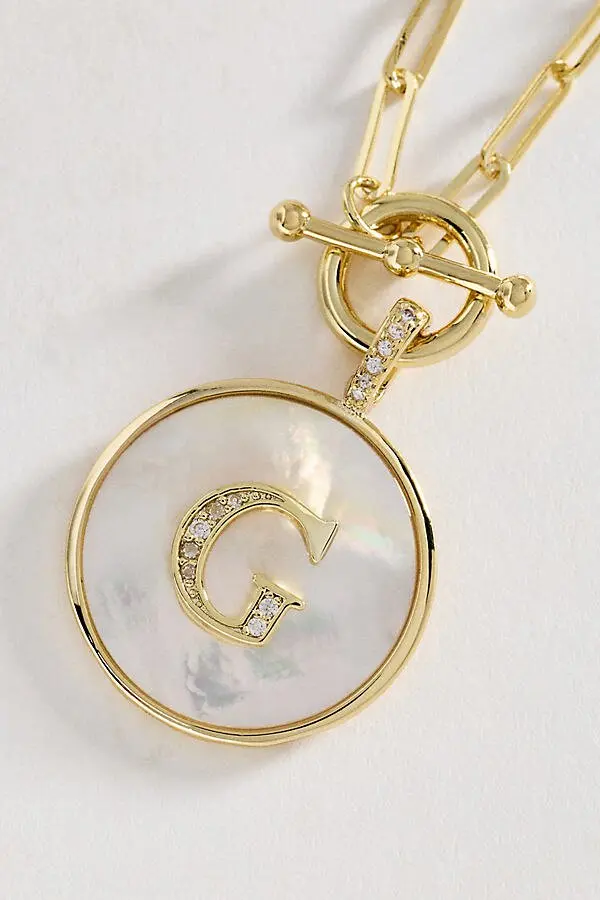 Melinda Maria Love Letters Initial Medallion Necklace - G