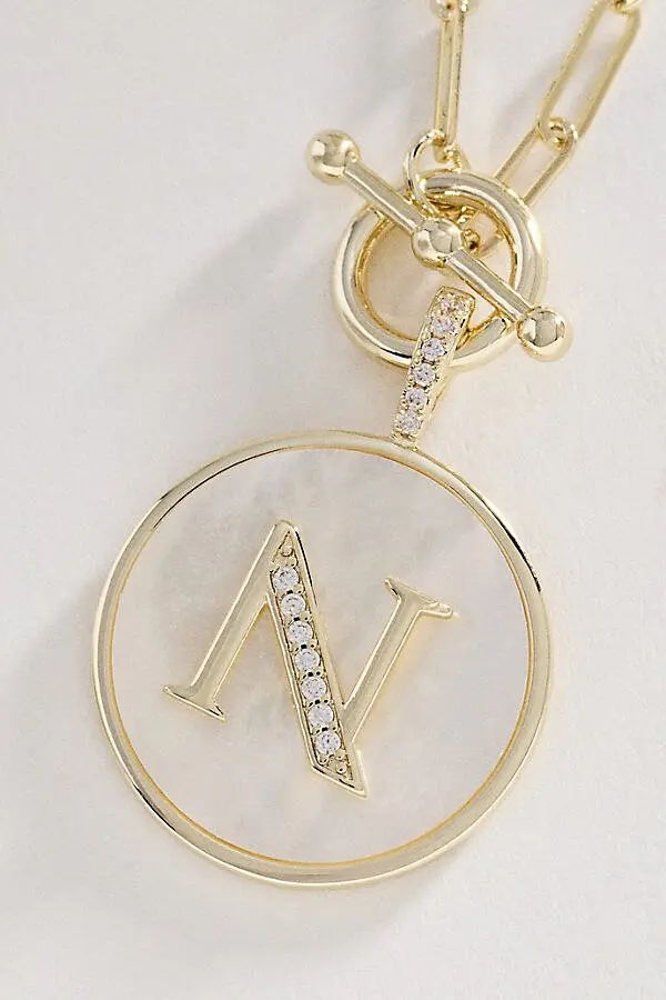 Melinda Maria Love Letters Initial Medallion Necklace - N