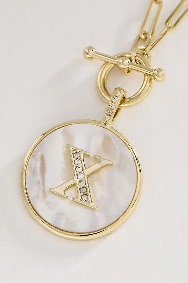 Melinda Maria Love Letters Medallion Monogram Necklace - X