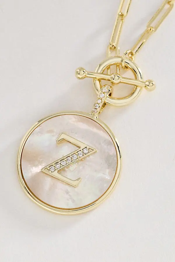 Melinda Maria Love Letters Initial Medallion Necklace - Z