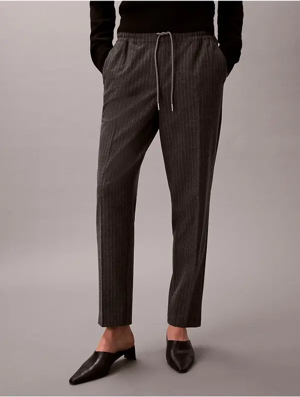 Calvin Klein Stripe Tapered Ankle Trousers