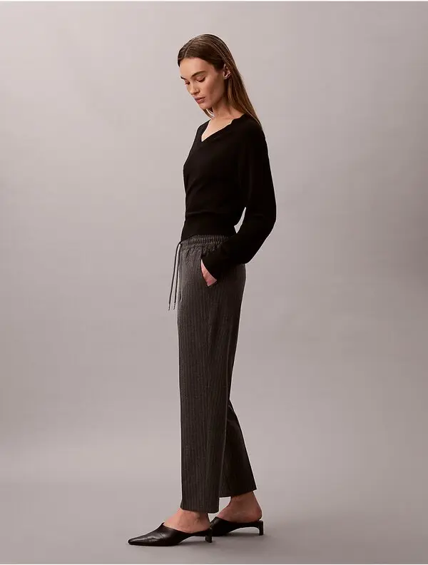 Calvin Klein Stripe Tapered Ankle Trousers