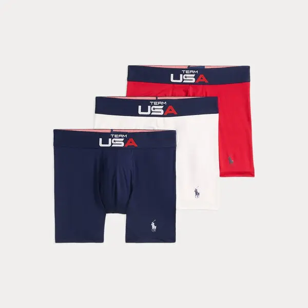 Ralph Lauren Team Usa Microfiber Boxer Brief 3-pack - Navy/white/red