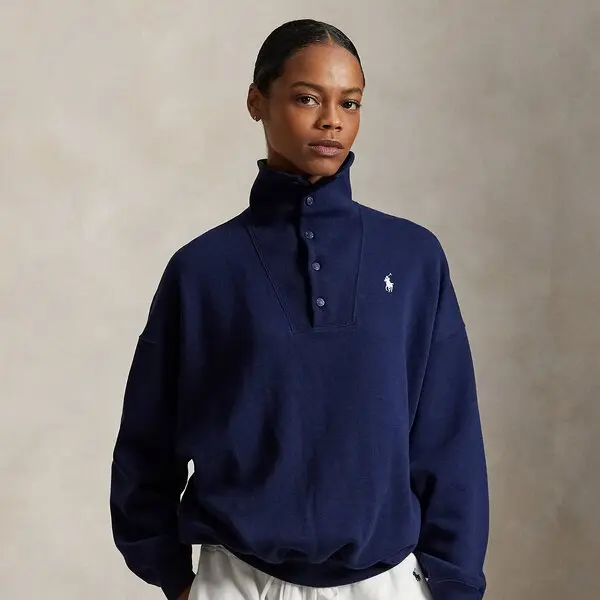 Ralph Lauren Team Usa Fleece Buttoned Mockneck
