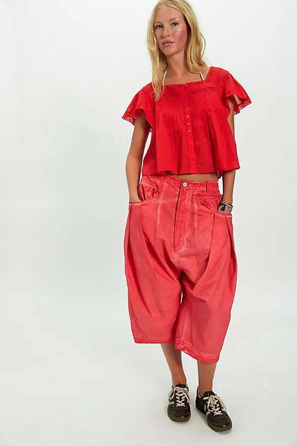 Free People Monica Top - Fiery Red