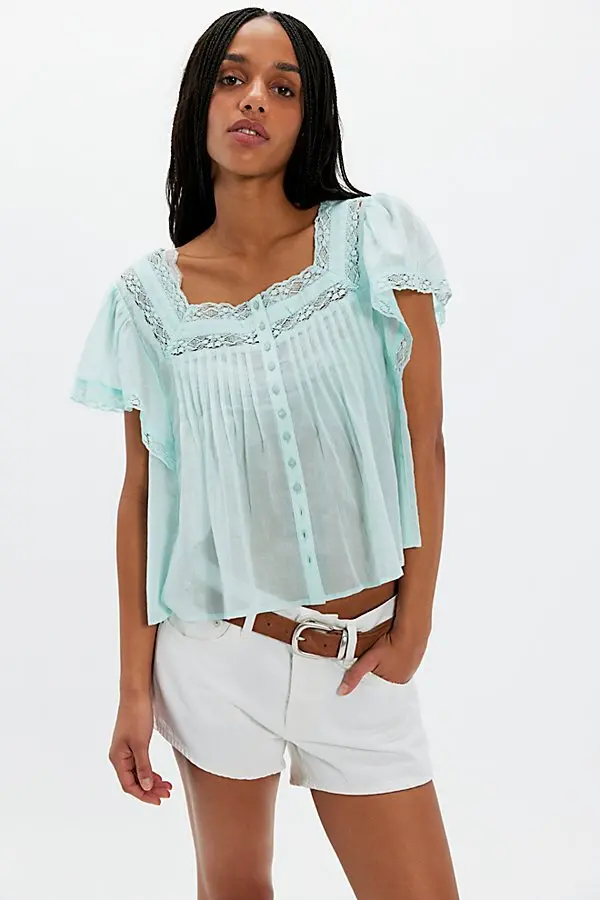 Free People Monica Top - Sky Light