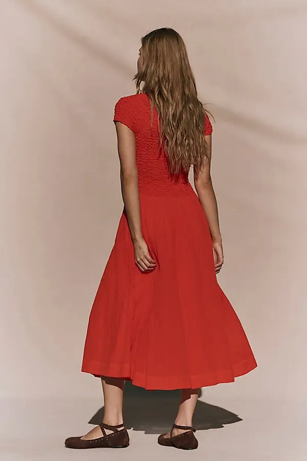Free People Darling Midi Dress - Cherry Tomato