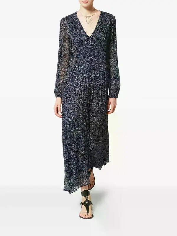 MARANT ETOILE Briane Polka-dot Midi Dress - Blue