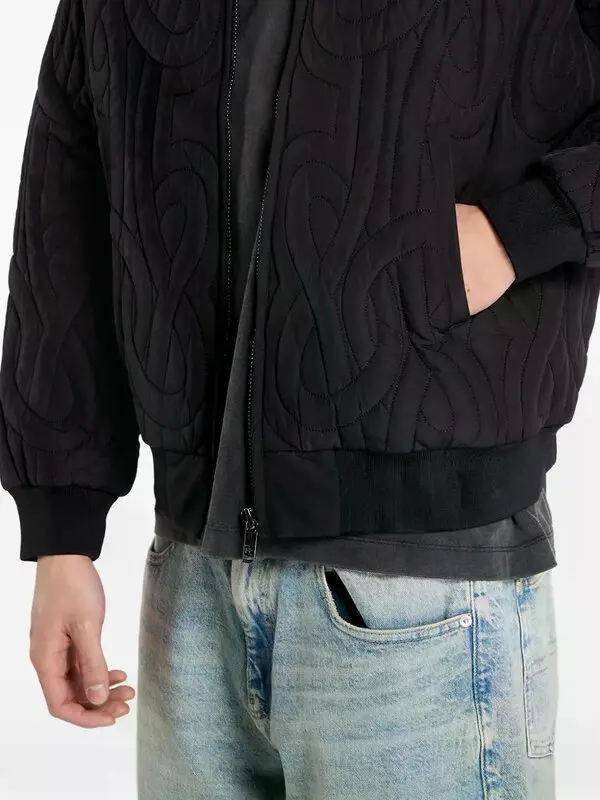 Filling Pieces Quilted Bomber Jacket - Black