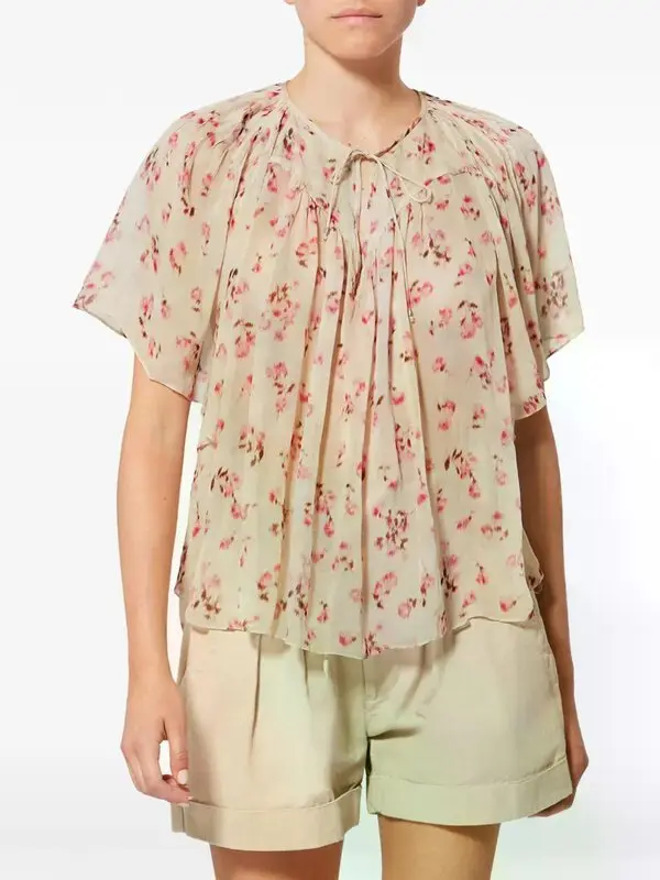 MARANT ETOILE Neslya Top Floral Print - Neutrals