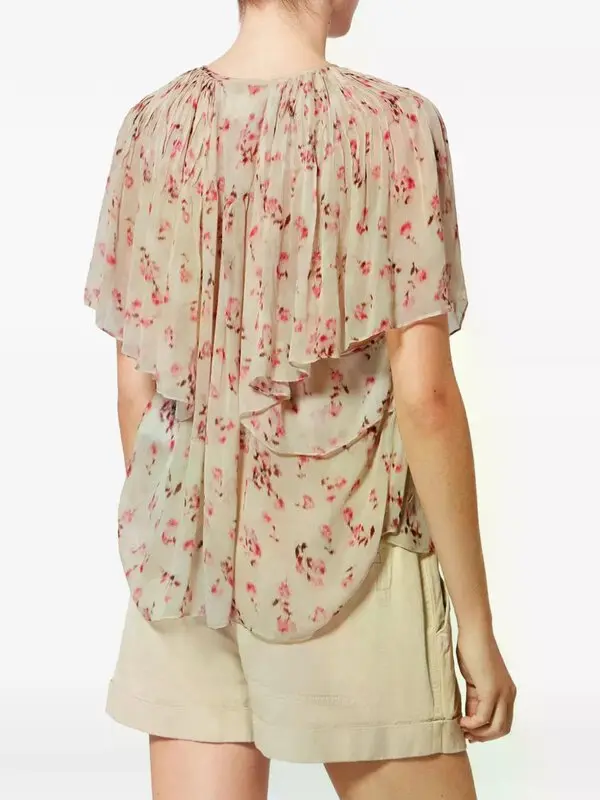 MARANT ETOILE Neslya Top Floral Print - Neutrals