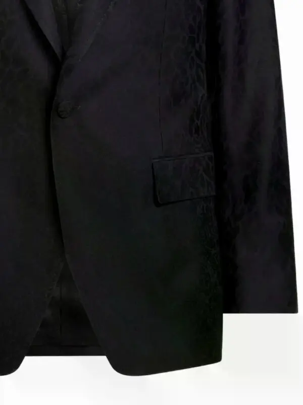 Etro Single-breasted Jacket In Wool- And Cotton-blend Jacquard Fabric With Animal Motif