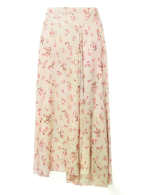 MARANT ETOILE Lycia Floral-pattern Midi Skirt - Neutrals