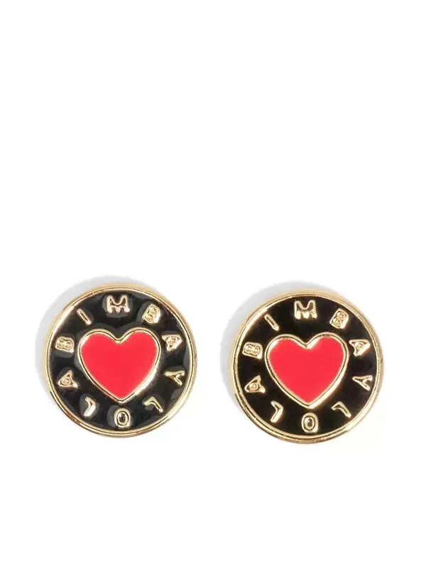 Bimba Y Lola Heart Stud Earrings - Gold