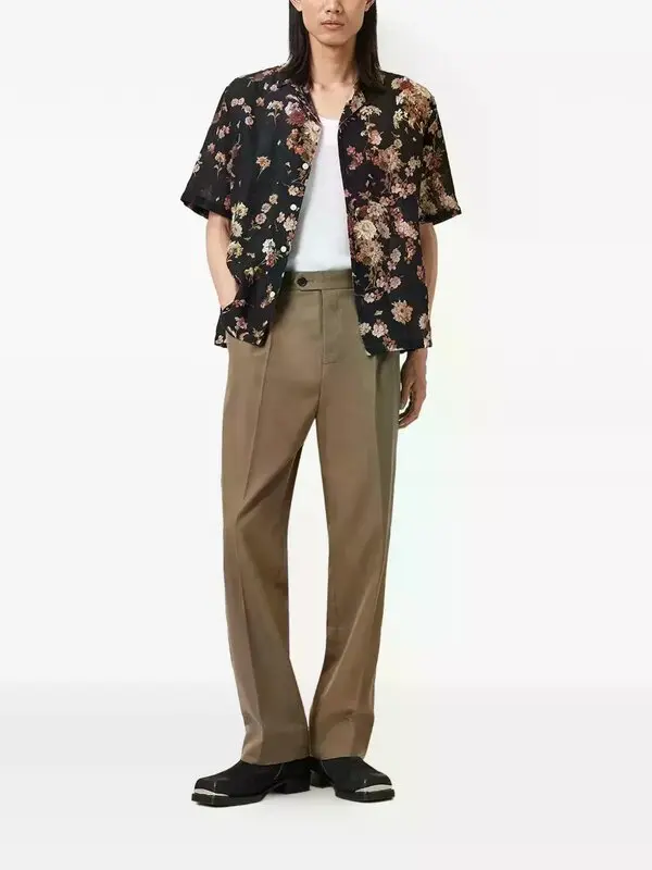 ALLSAINTS Tallis Pleated Trousers - Brown
