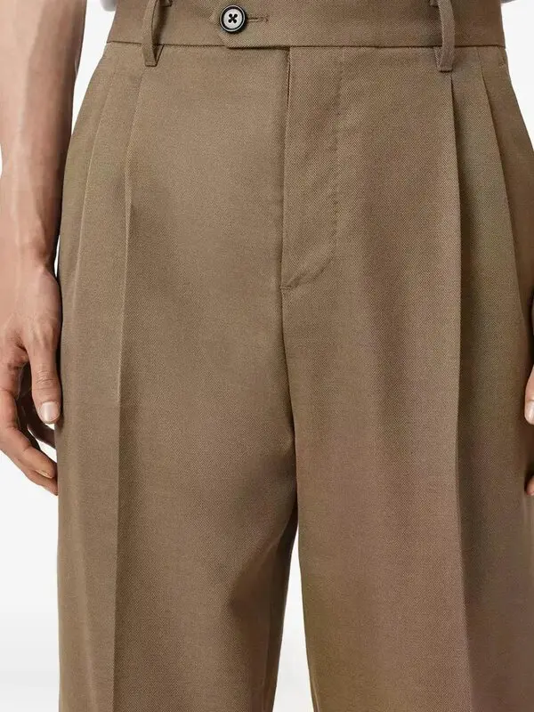 ALLSAINTS Tallis Pleated Trousers - Brown