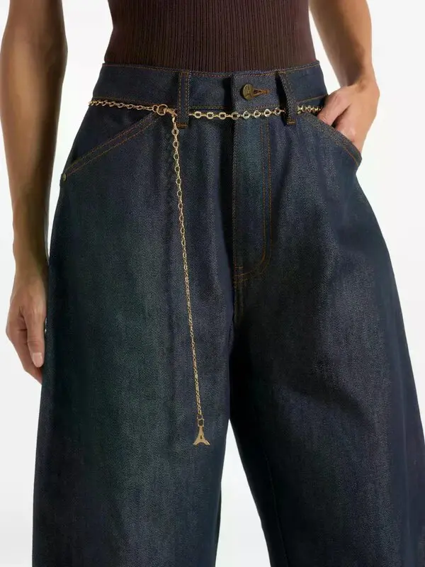 Manière De Voir Hourglass Barrel Leg Jeans With Chain Detail - Blue