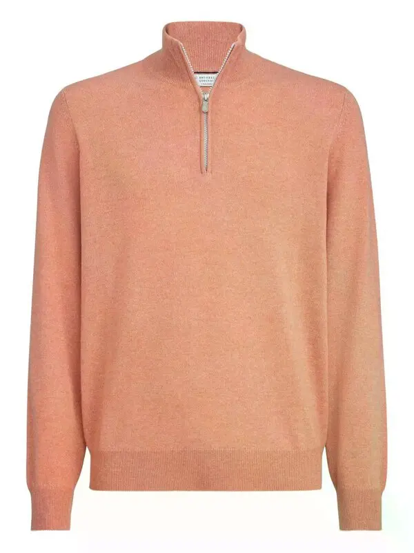 Brunello Cucinelli Half-zip Cashmere Sweater - Orange