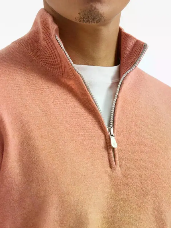 Brunello Cucinelli Half-zip Cashmere Sweater - Orange