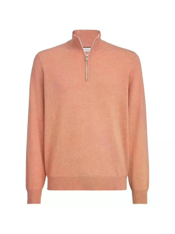 Brunello Cucinelli Half-zip Cashmere Sweater - Orange
