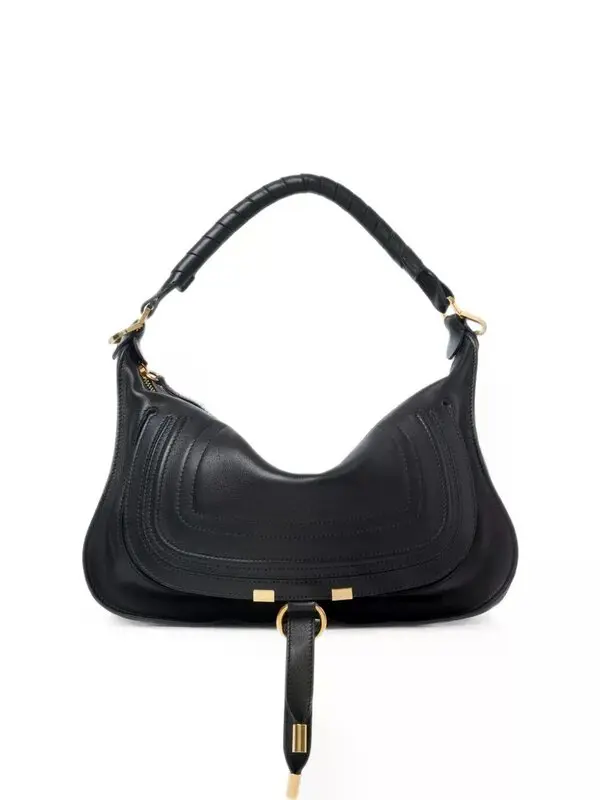 Chloé Small Marcie Leather Shoulder Bag - Black