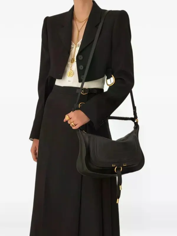 Chloé Small Marcie Leather Shoulder Bag - Black