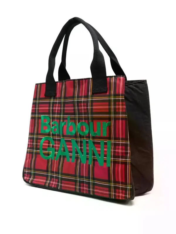 Barbour Tartan Logo-detail Tote Bag - Red