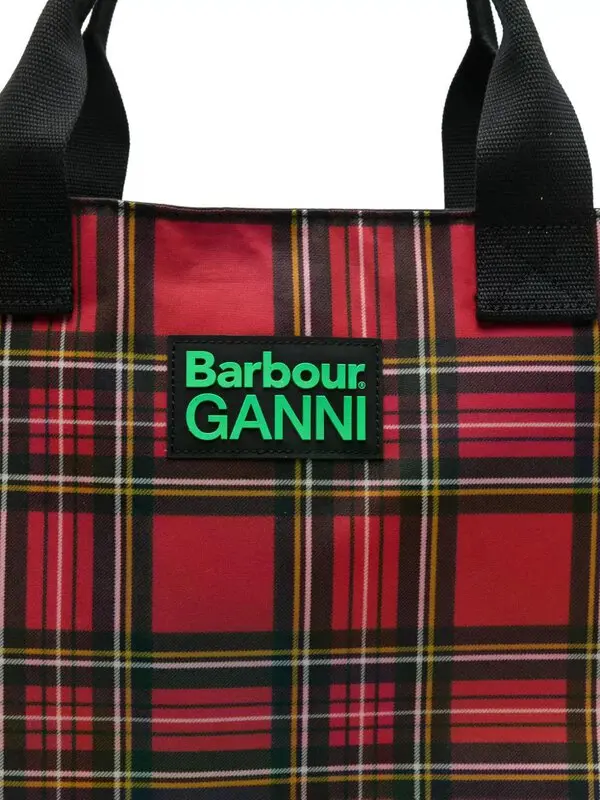 Barbour Tartan Logo-detail Tote Bag - Red