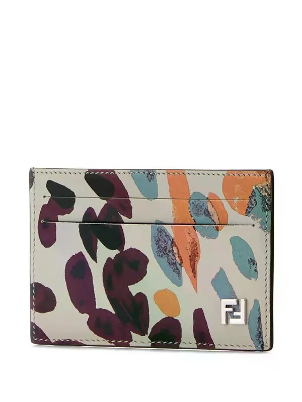 Fendi Slim Printed-leather Card Holder