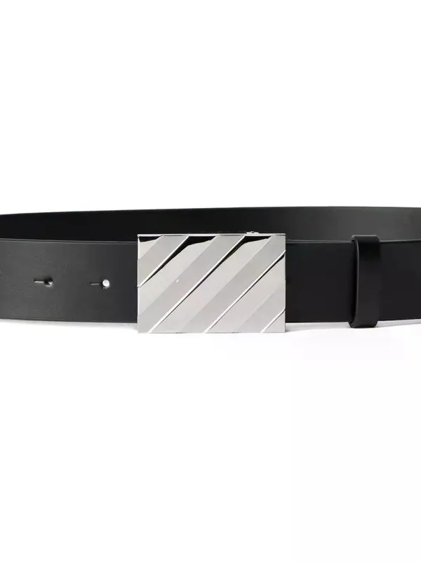 Off-White Diagonal Buckle Leather Belt