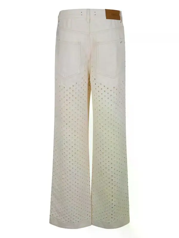 Amiri Laser-cut Wide Leg Denim - Neutrals