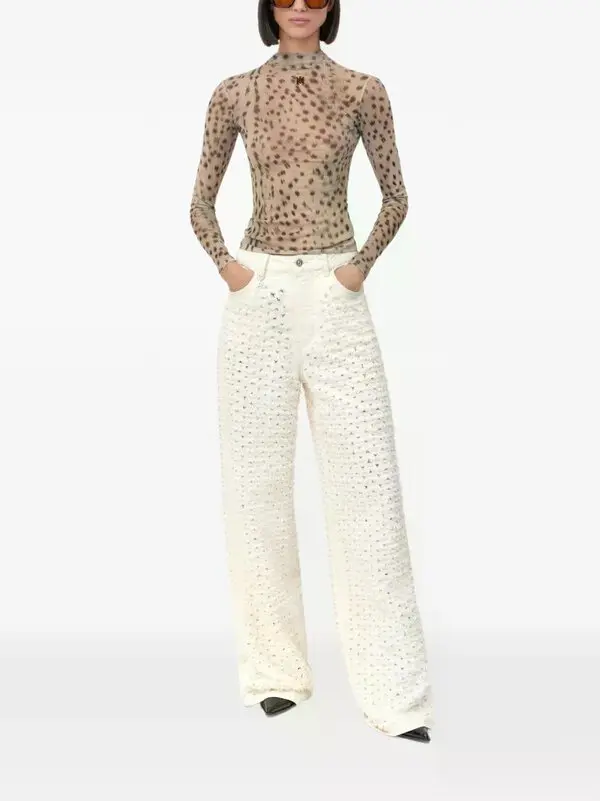Amiri Laser-cut Wide Leg Denim