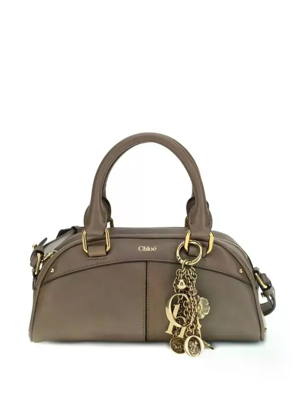 Chloé Small Leather Bowling Tote - Neutrals