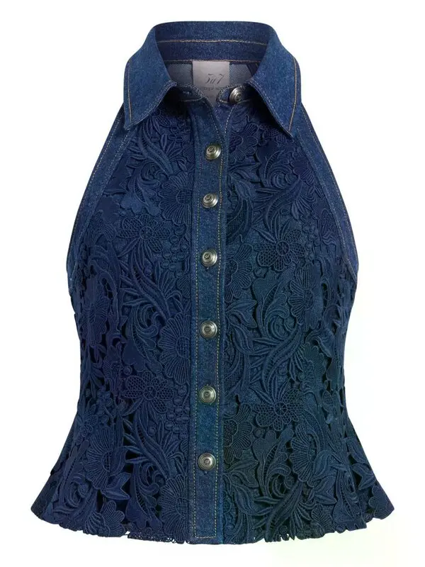 Cinq À Sept Ronin Lace Button Top