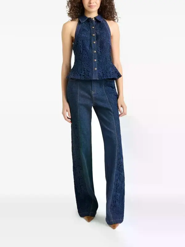 Cinq À Sept Ronin Lace Button Top