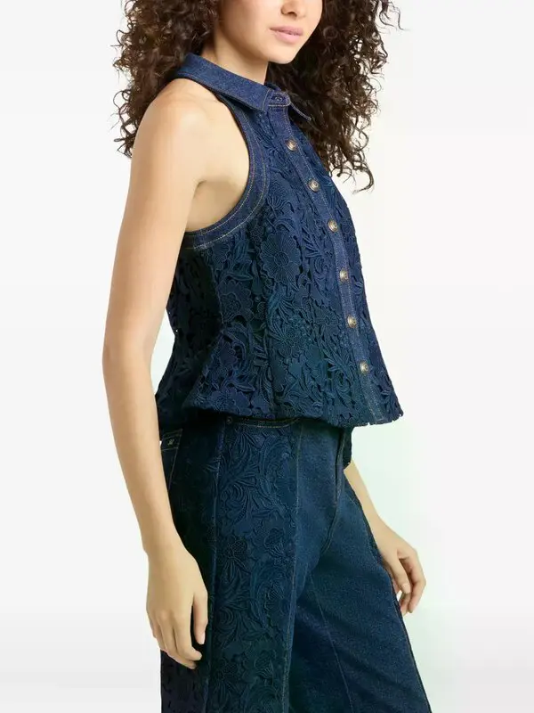 Cinq À Sept Ronin Lace Button Top