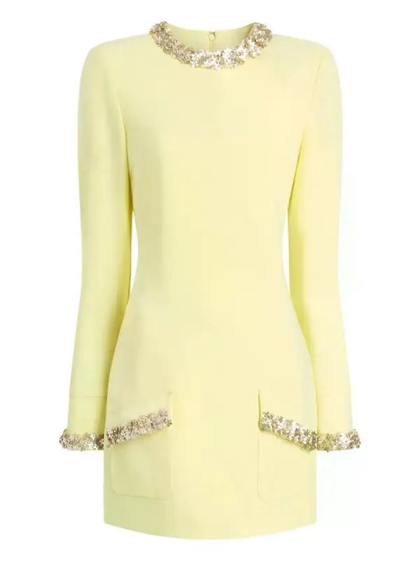 Cinq À Sept Adi Embellished Mini Dress - Yellow