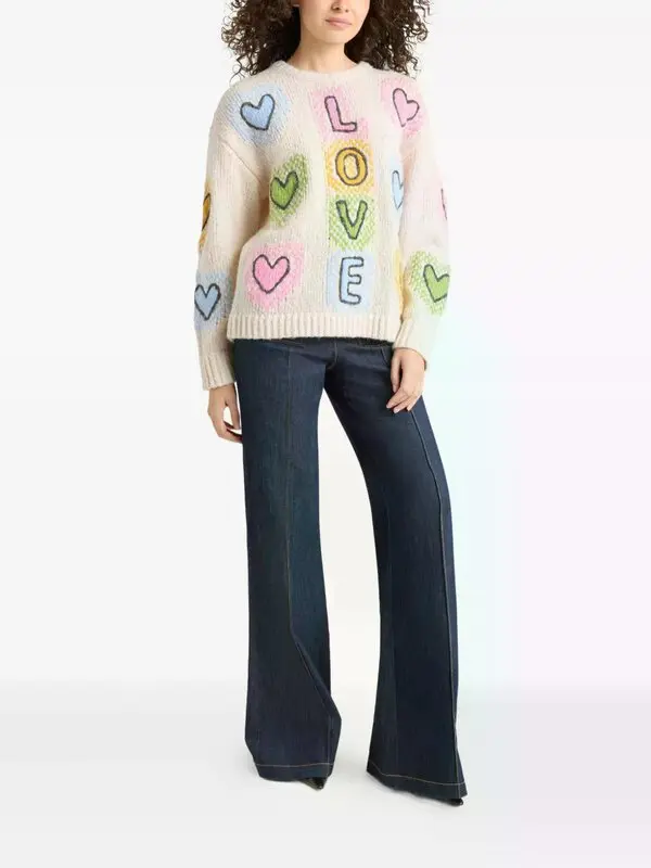 Cinq À Sept Chunky Heart Sweater - Neutrals