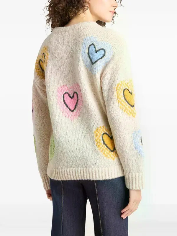 Cinq À Sept Chunky Heart Sweater - Neutrals