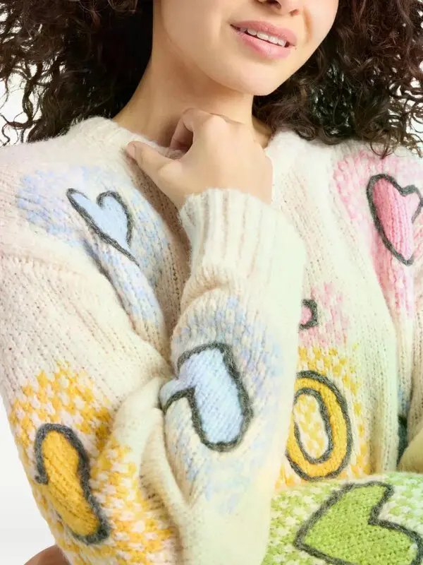 Cinq À Sept Chunky Heart Sweater - Neutrals