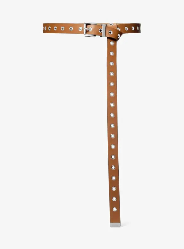 Michael Kors Grommeted Leather Belt - Brown