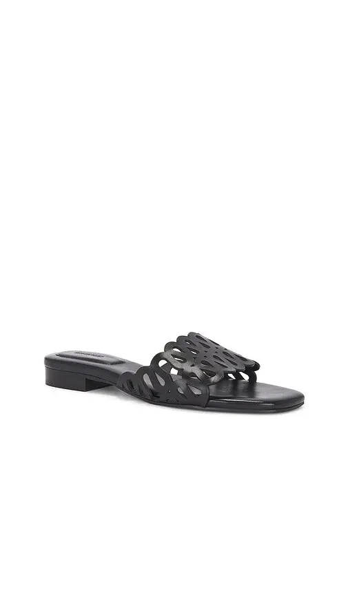 Simkhai Mccall Laser Cut Leather Flat Slide